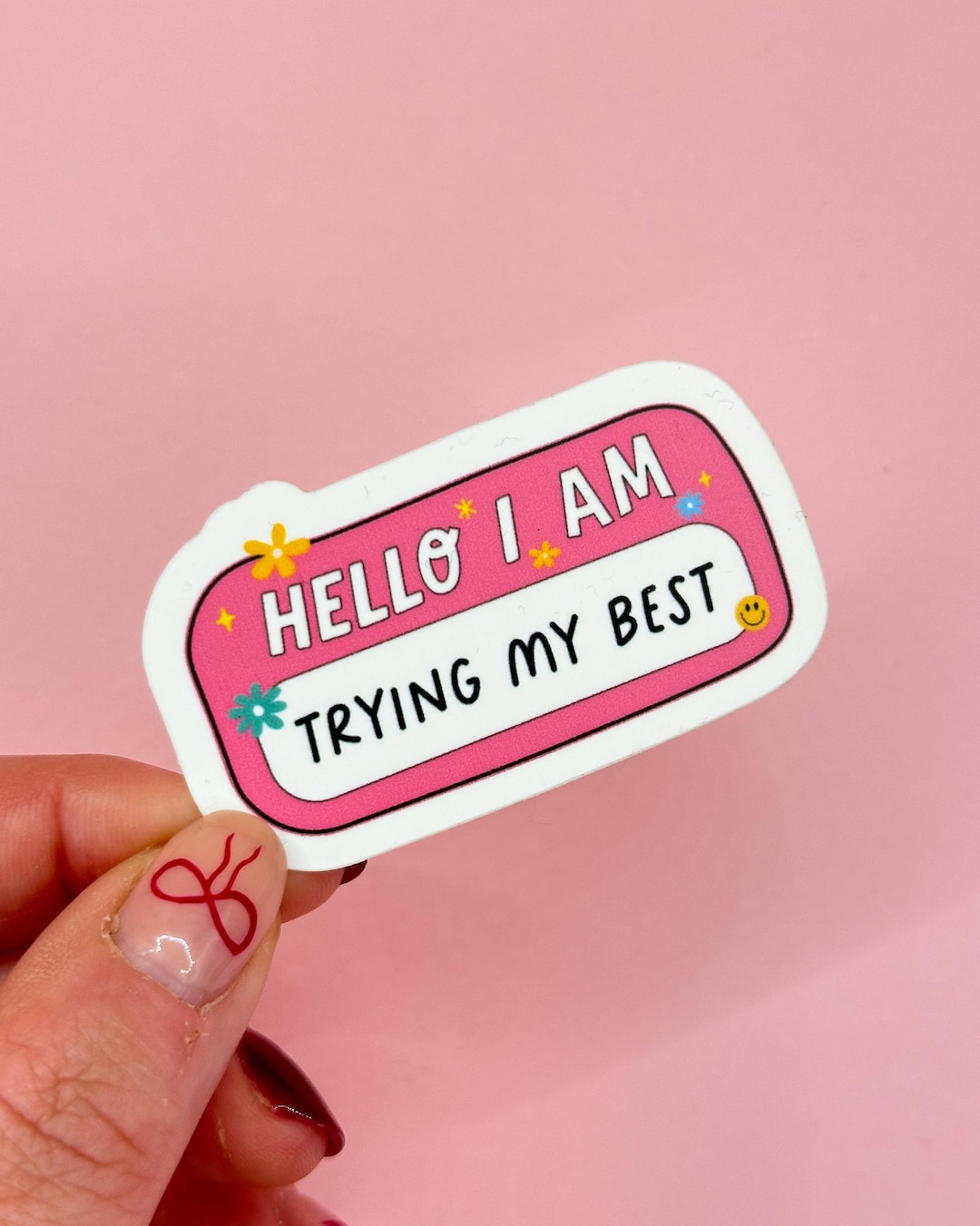 Hello I Am Trying My Best Sticker Scapbook Sticker Supplies Journal