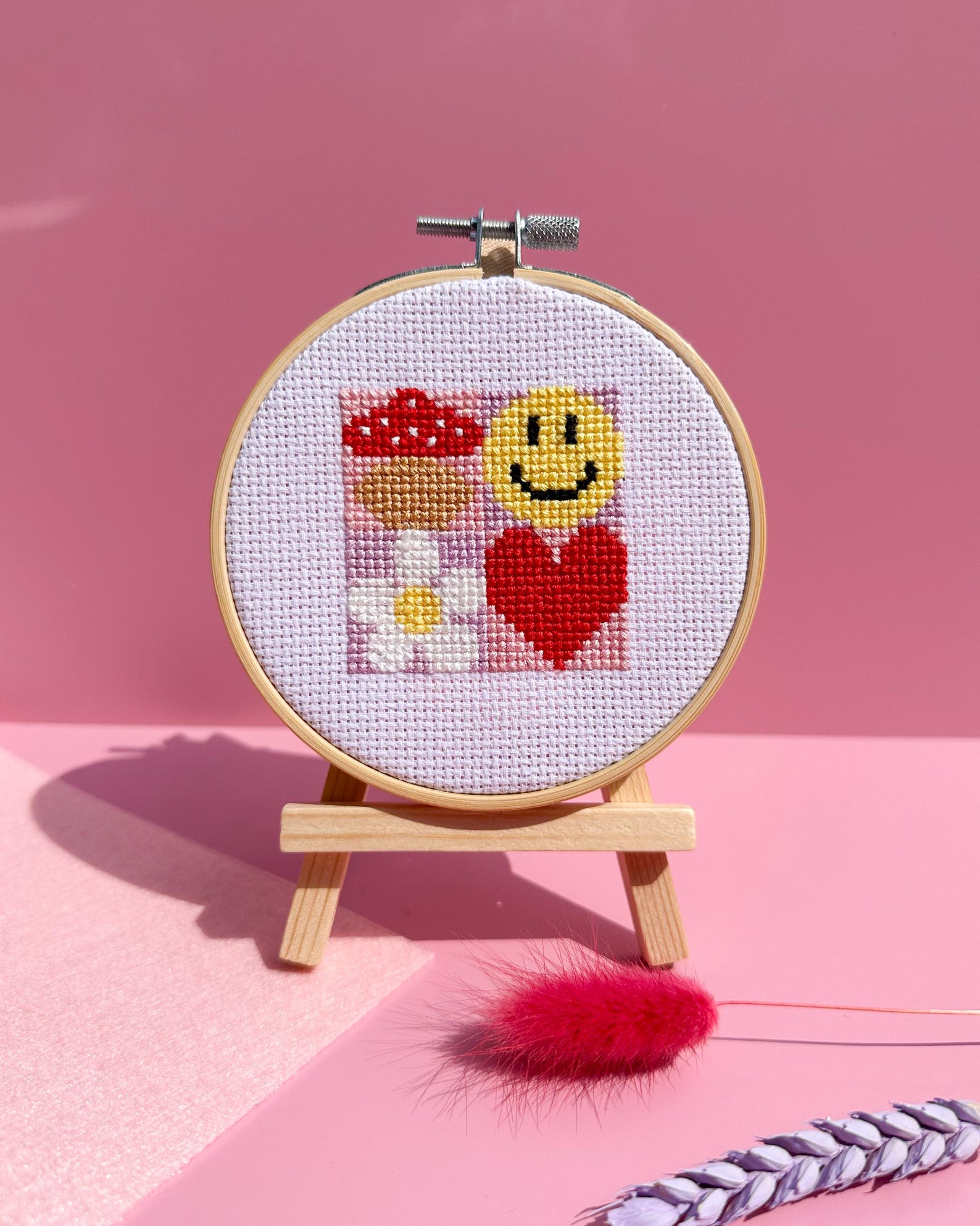Groovy Patchwork Cross Stitch Kit: Beginner Embroidery With Hoop - Etsy