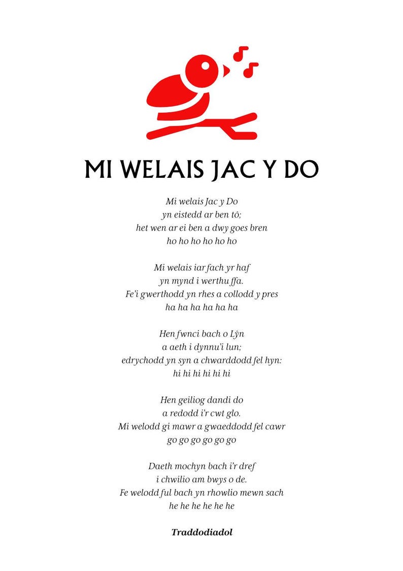 Mi Welais Jac Y Do Poster - Etsy UK