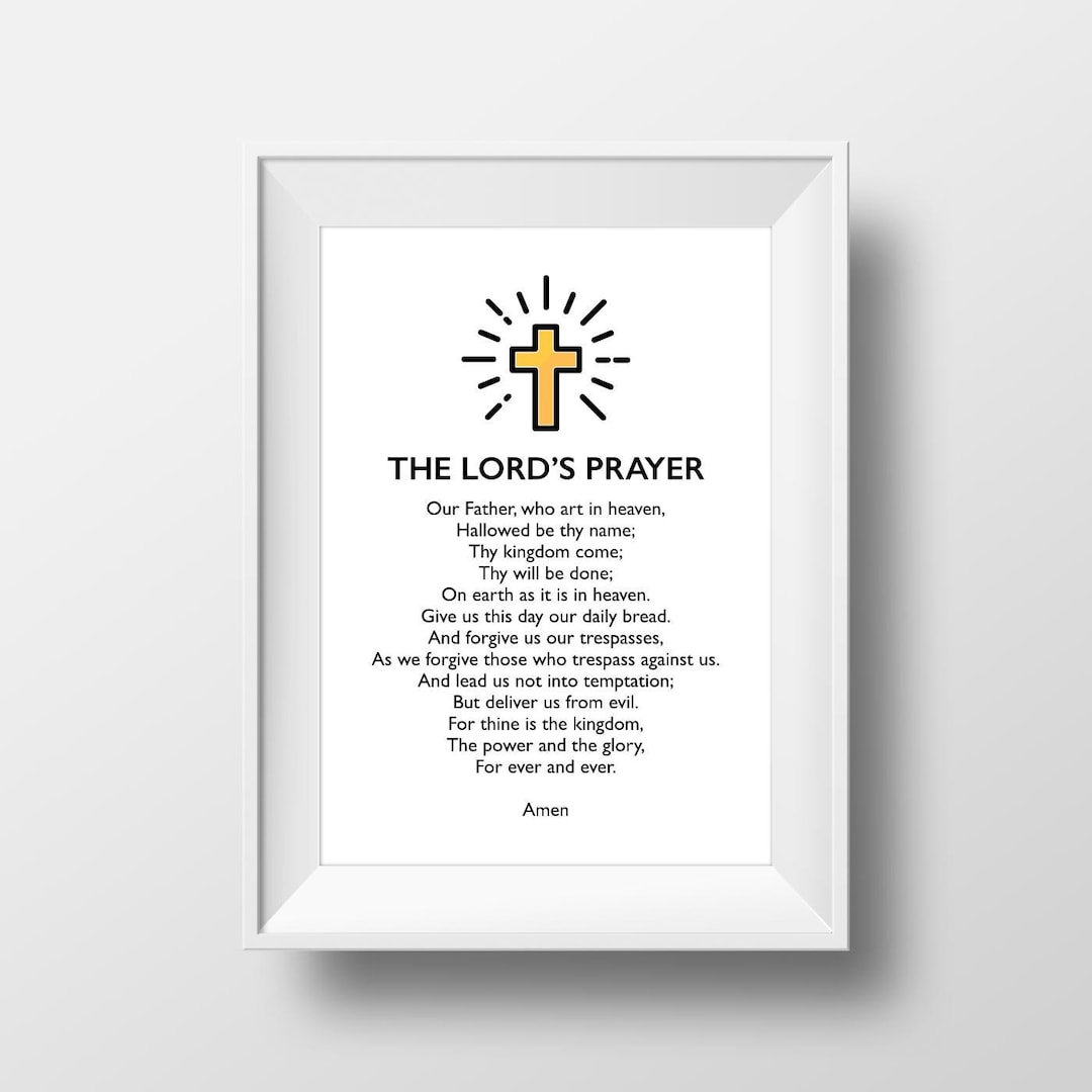The Lord's Prayer Modern Poster in English | Ideal Christian Gift or ...