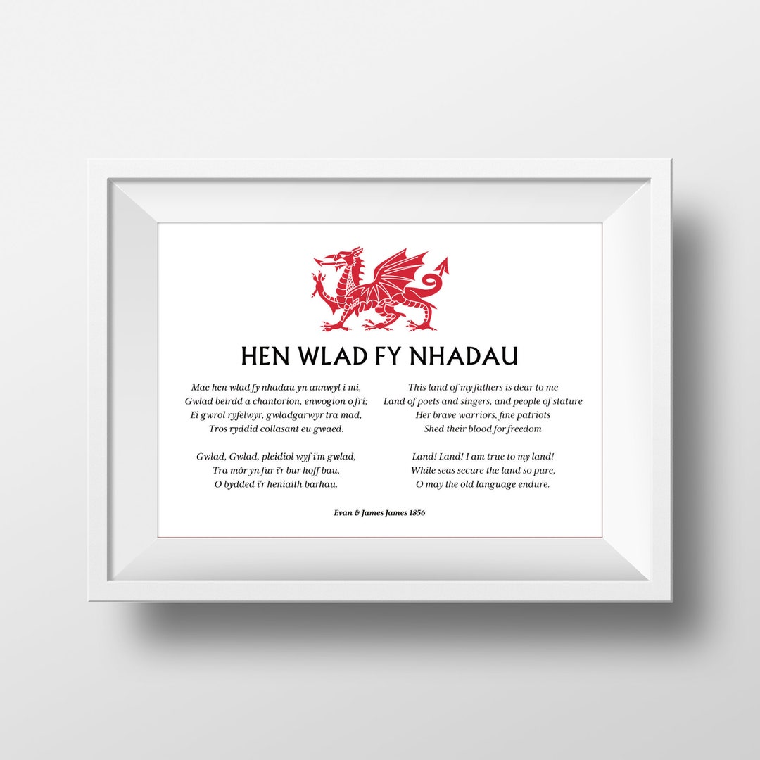 Hen Wlad Fy Nhadau Bilingual Lyrics Poster | World's Greatest National ...