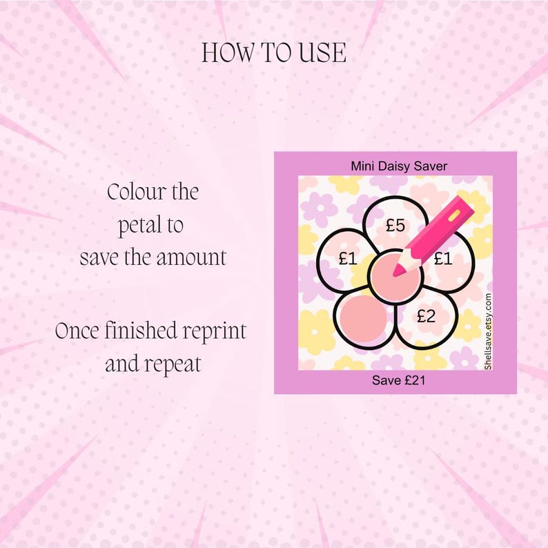 Mini Daisy Savings Challenge, Printable Tracker (digital Download) - Etsy