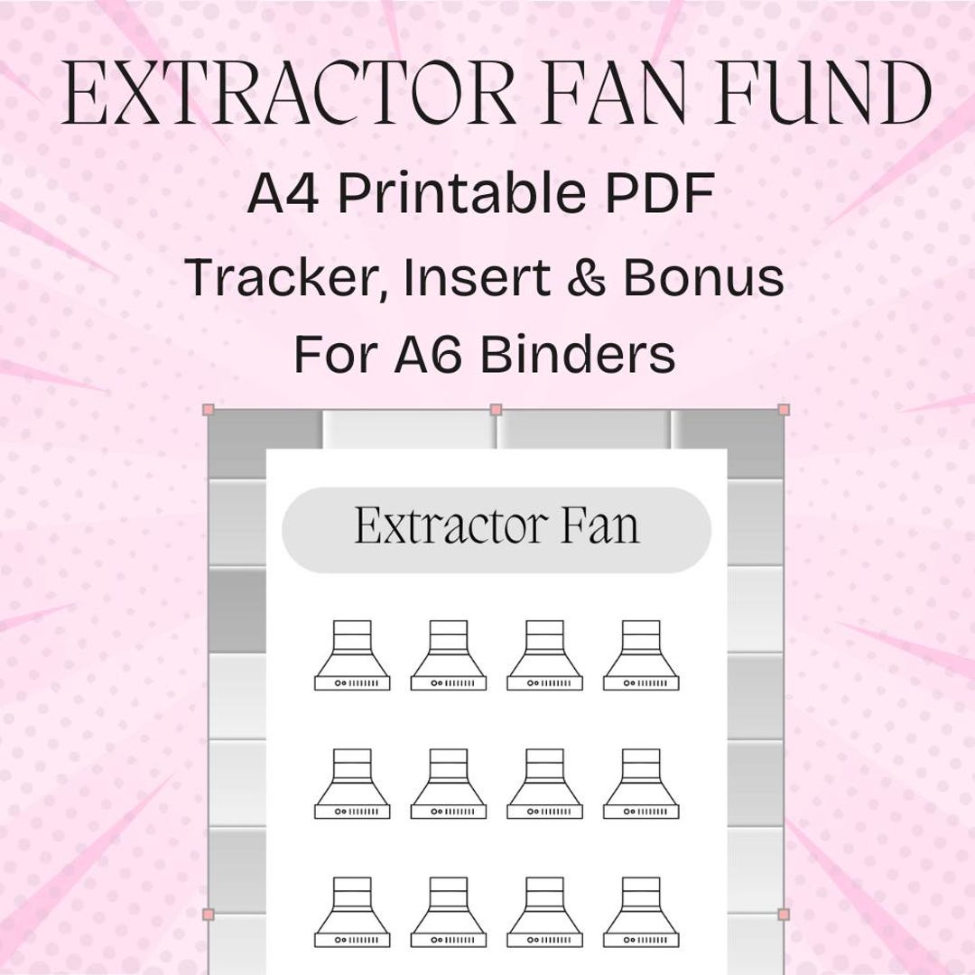 A6 Extractor Fan Savings Tracker, Minimalist Money Challenge (digital ...