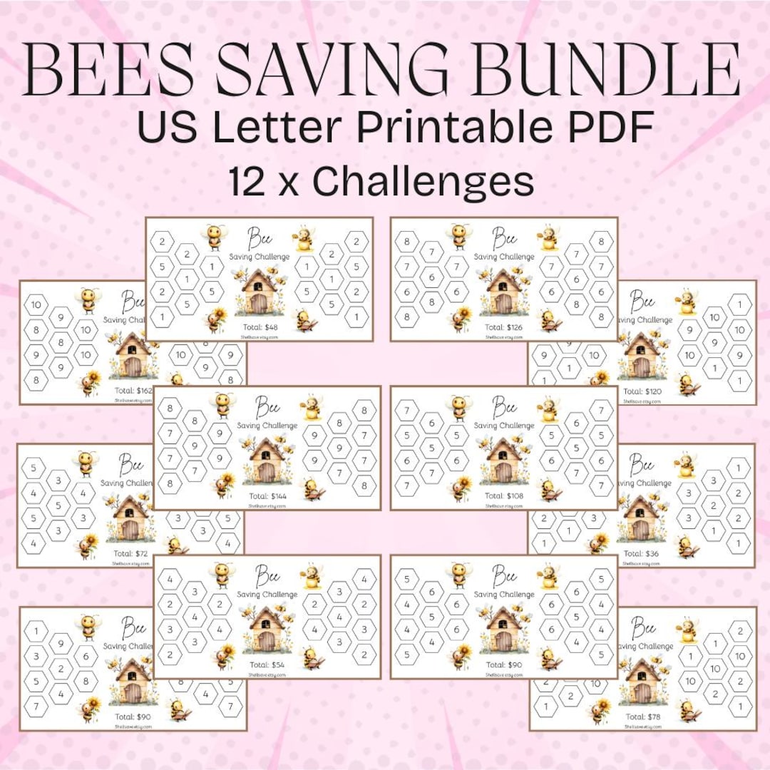 Bee Savings Challenge, A6 Budget Binder Inserts (digital Download) - Etsy