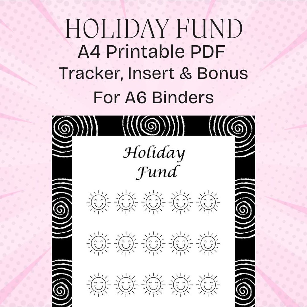 Holiday Saving Tracker Printable, A6 Budget Binder Insert (digital ...