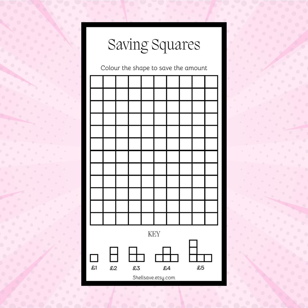 A6 Savings Tracker, Squares Challenge Bundle (PDF Download) - Etsy