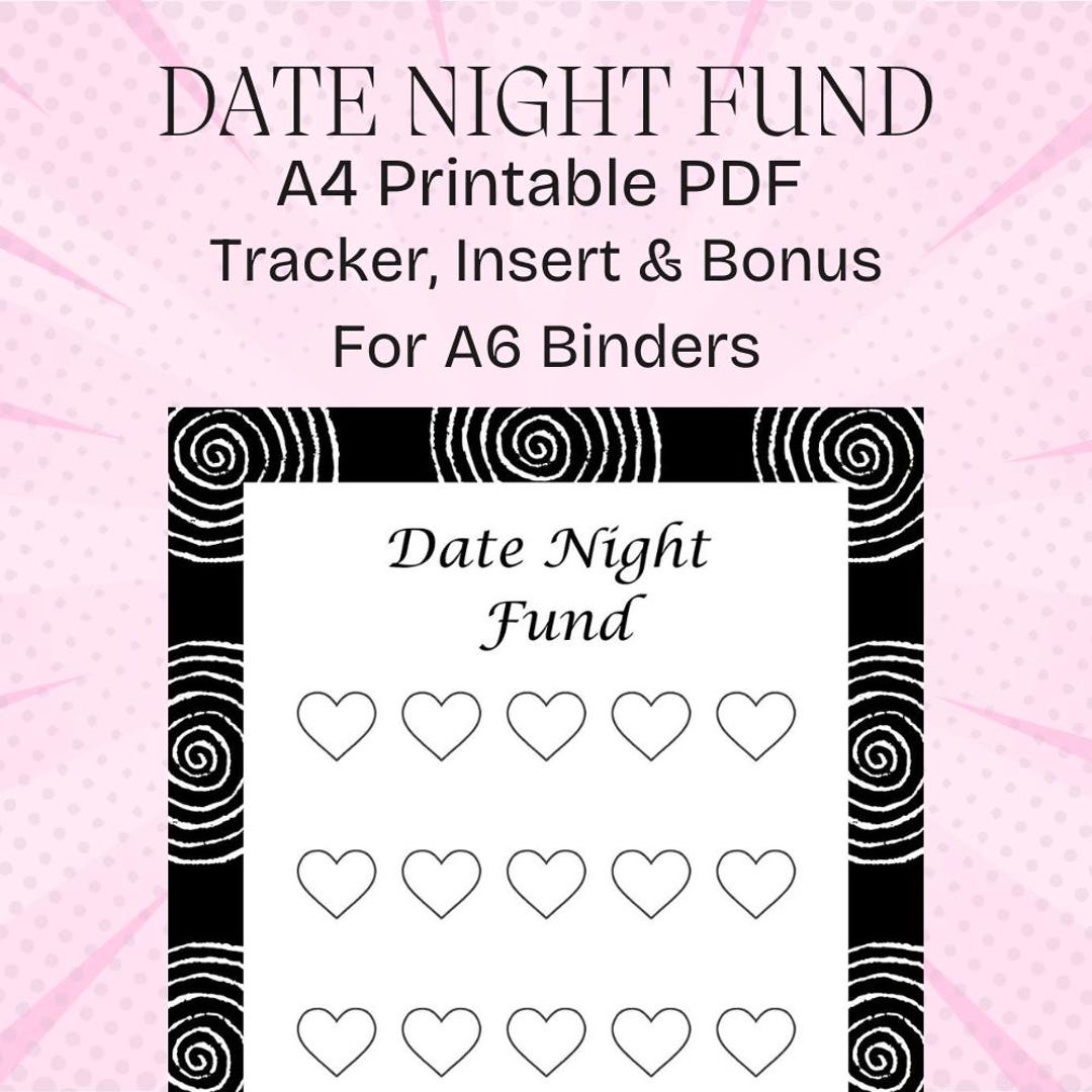 Date Night Fund Tracker, A6 Budget Binder Insert (PDF Download) - Etsy