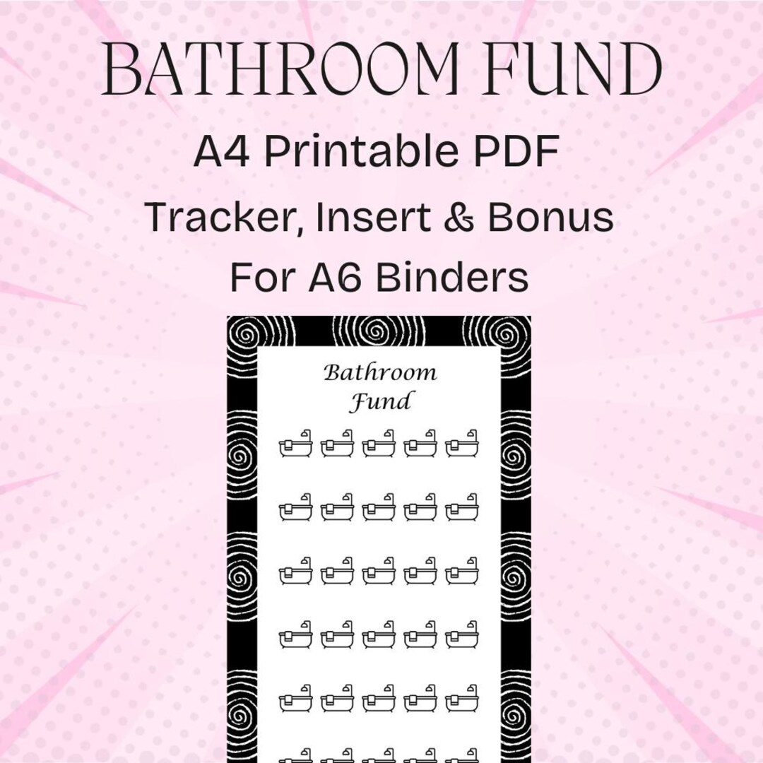 Bathroom Makeover Printable A6 Money Saving Tracker, Digital Download ...