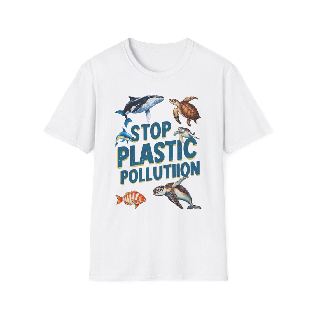 Stop Ocean Plastic Pollution Unisex Softstyle T-shirt, Eco-friendly Tee ...