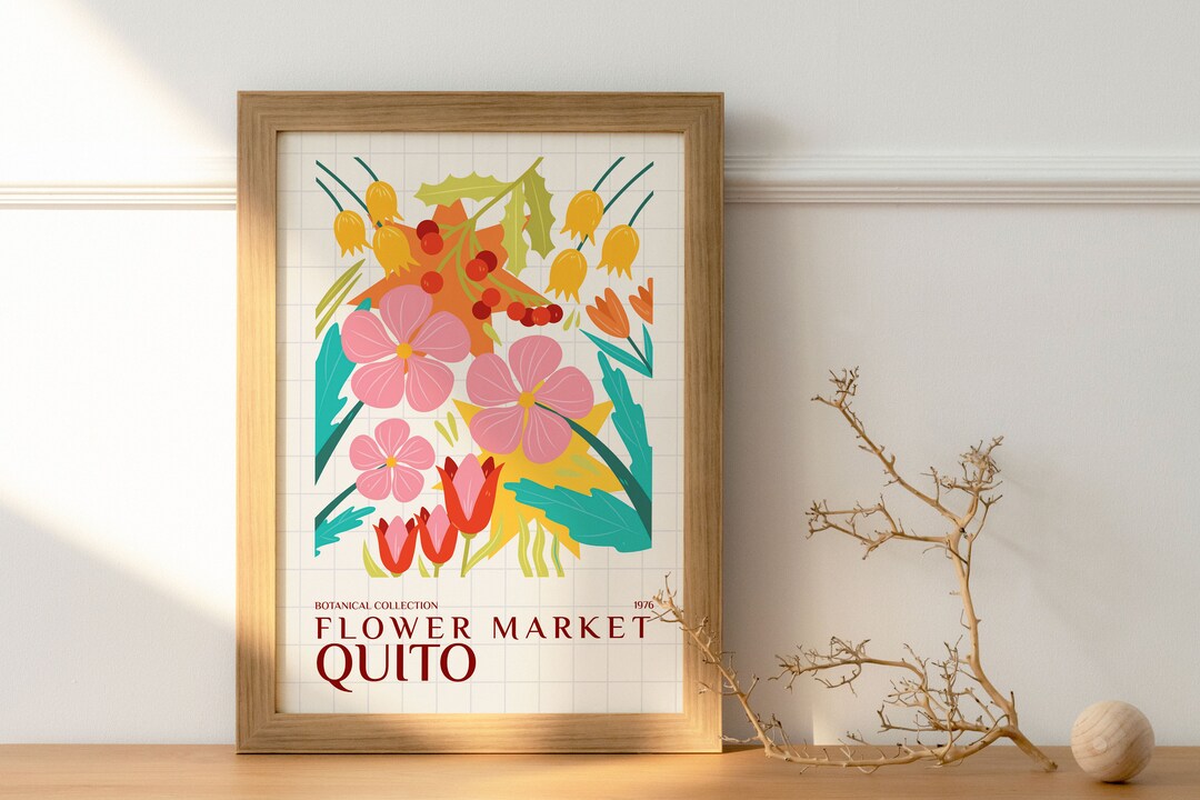 Quito Flower Market, Flower Market Poster, Printable Wall Art ...