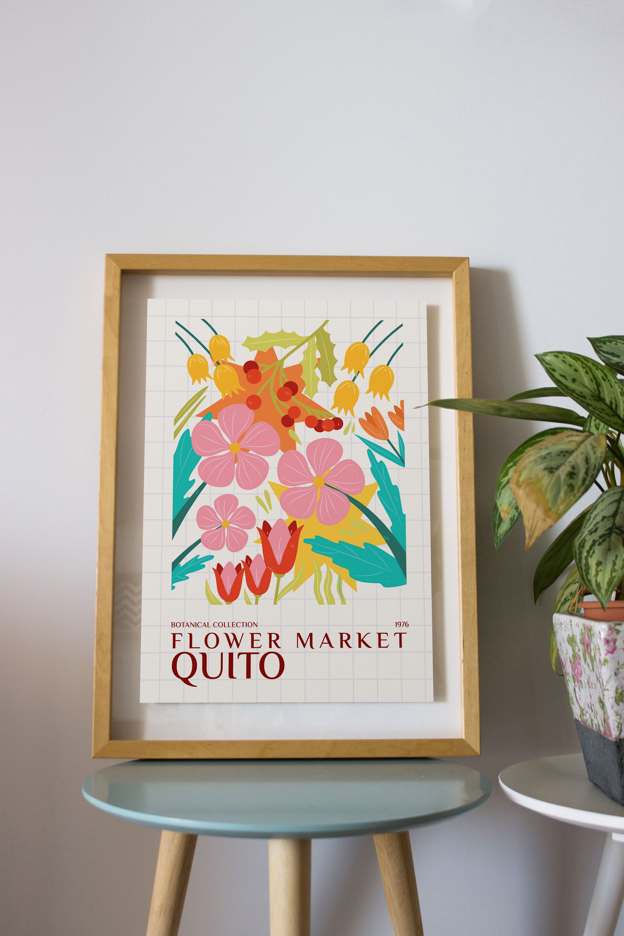 Quito Flower Market, Flower Market Poster, Printable Wall Art ...
