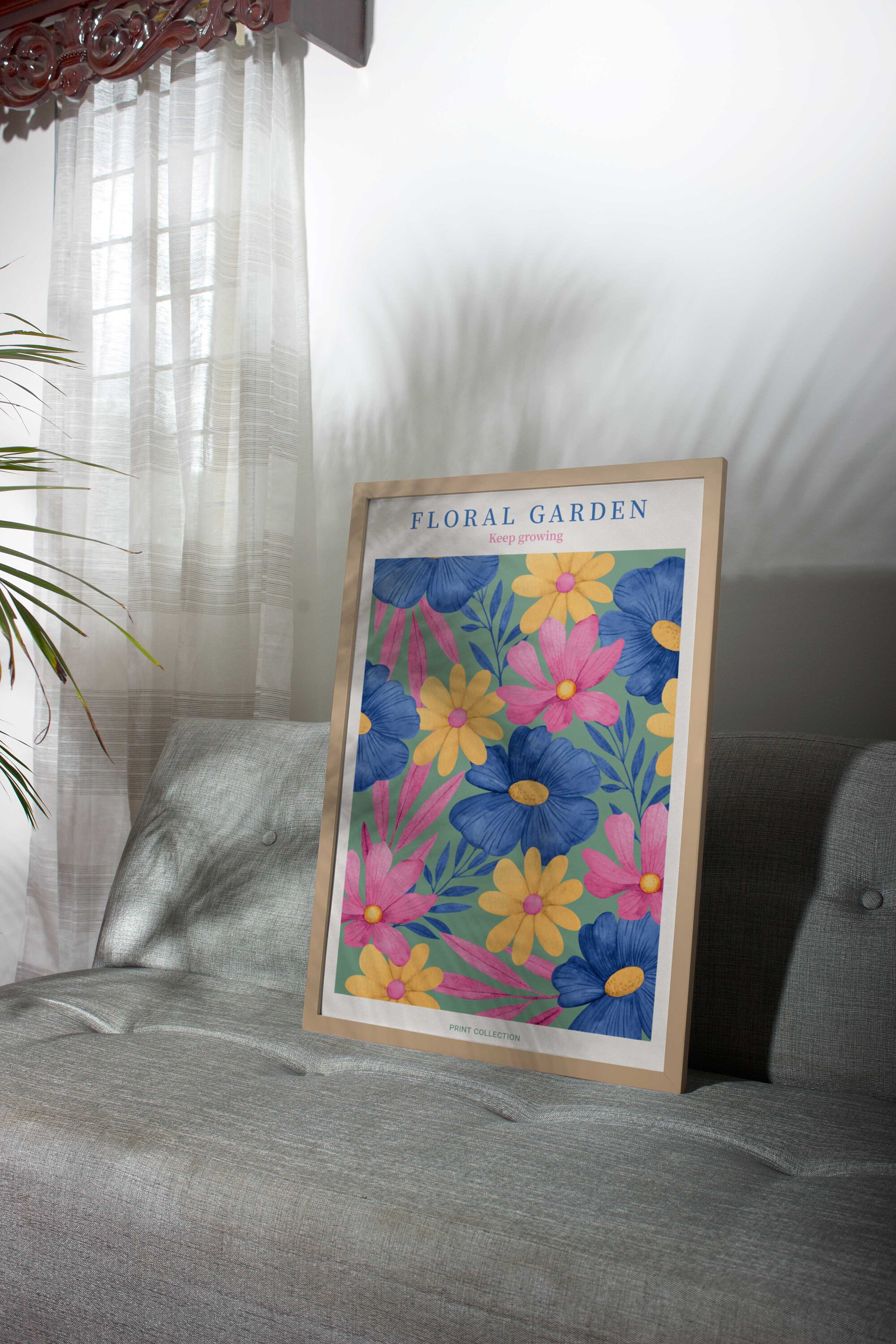 Floral Gardent Poster, Flower Garden, Flower Market Print, Flower Print ...