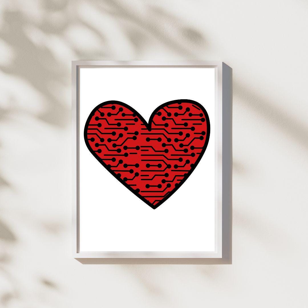 Keith Haring Love Heart Wall Art Print, Exhibition Print, Keith Haring ...