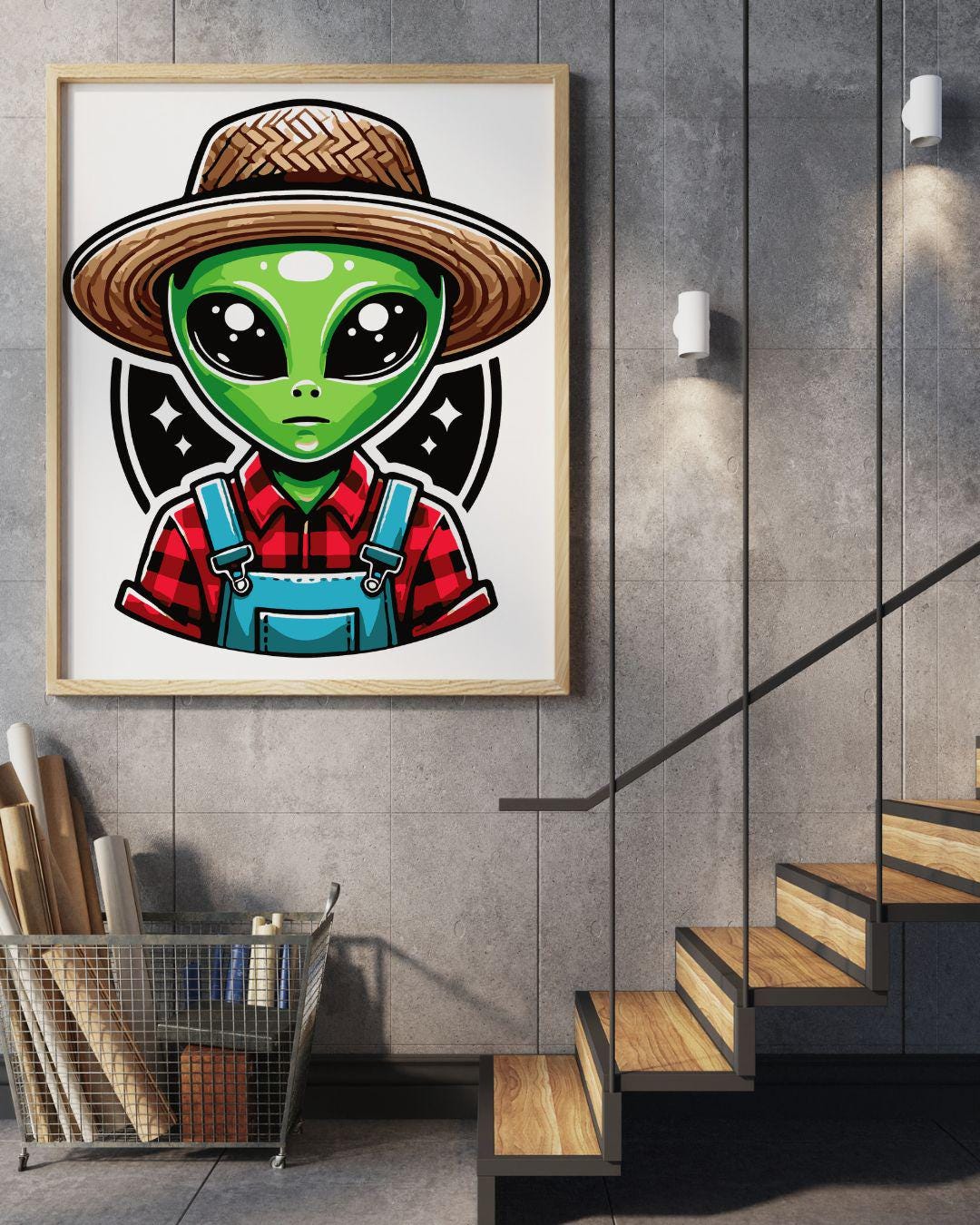 Alien Farmer Png, Sublimation Design Graphic, Alien Farmer Png ...