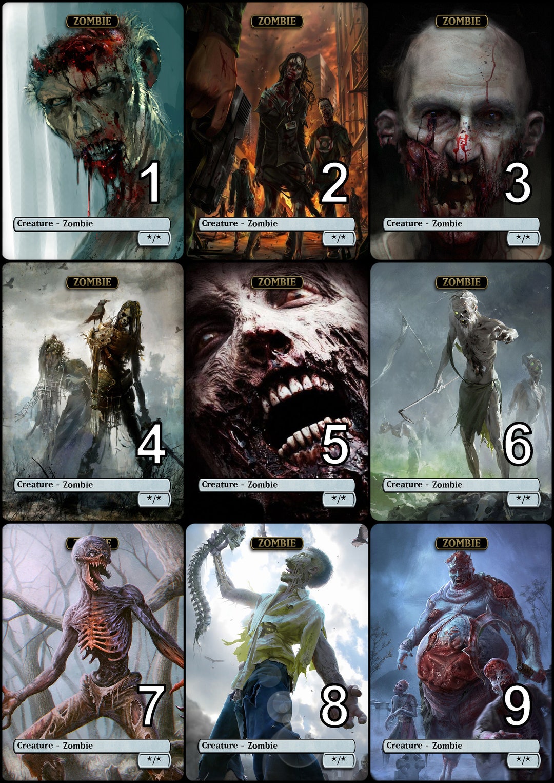 Mtg Zombie */* for Geralf Token Alternative Art // Choose the Art ...