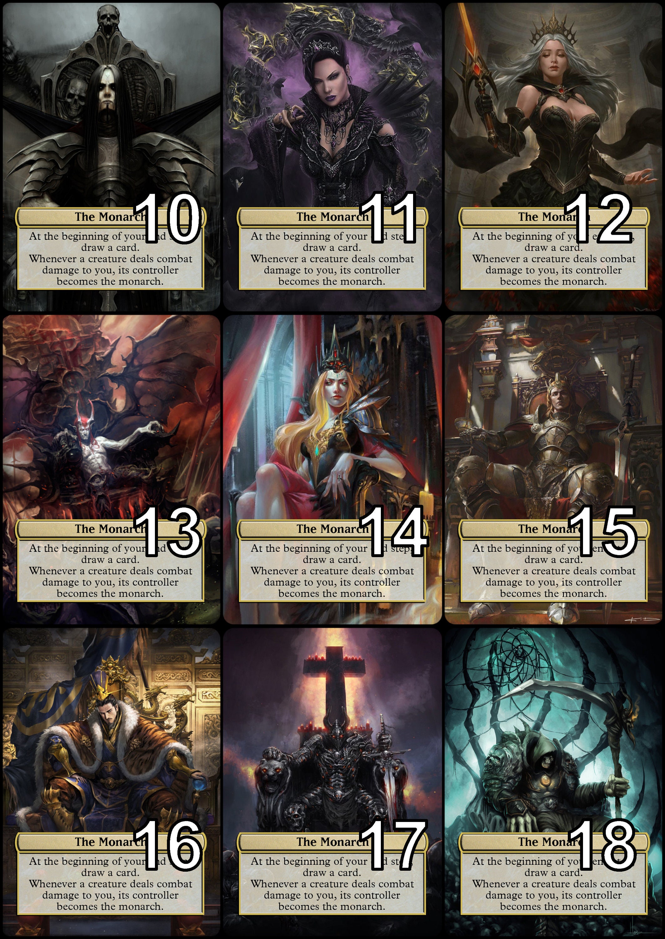 Mtg the Monarch Token Alternative Art // Choose the Art! - for EDH ...