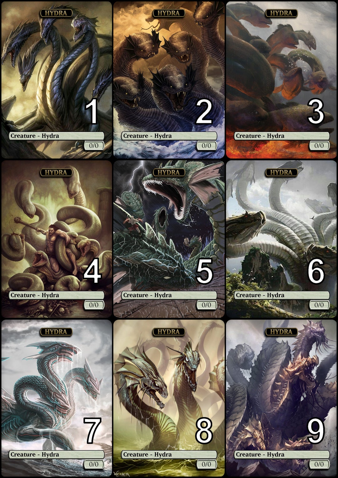 Mtg Hydra 0/0 Token Alternative Art // Choose the Art! - for EDH ...