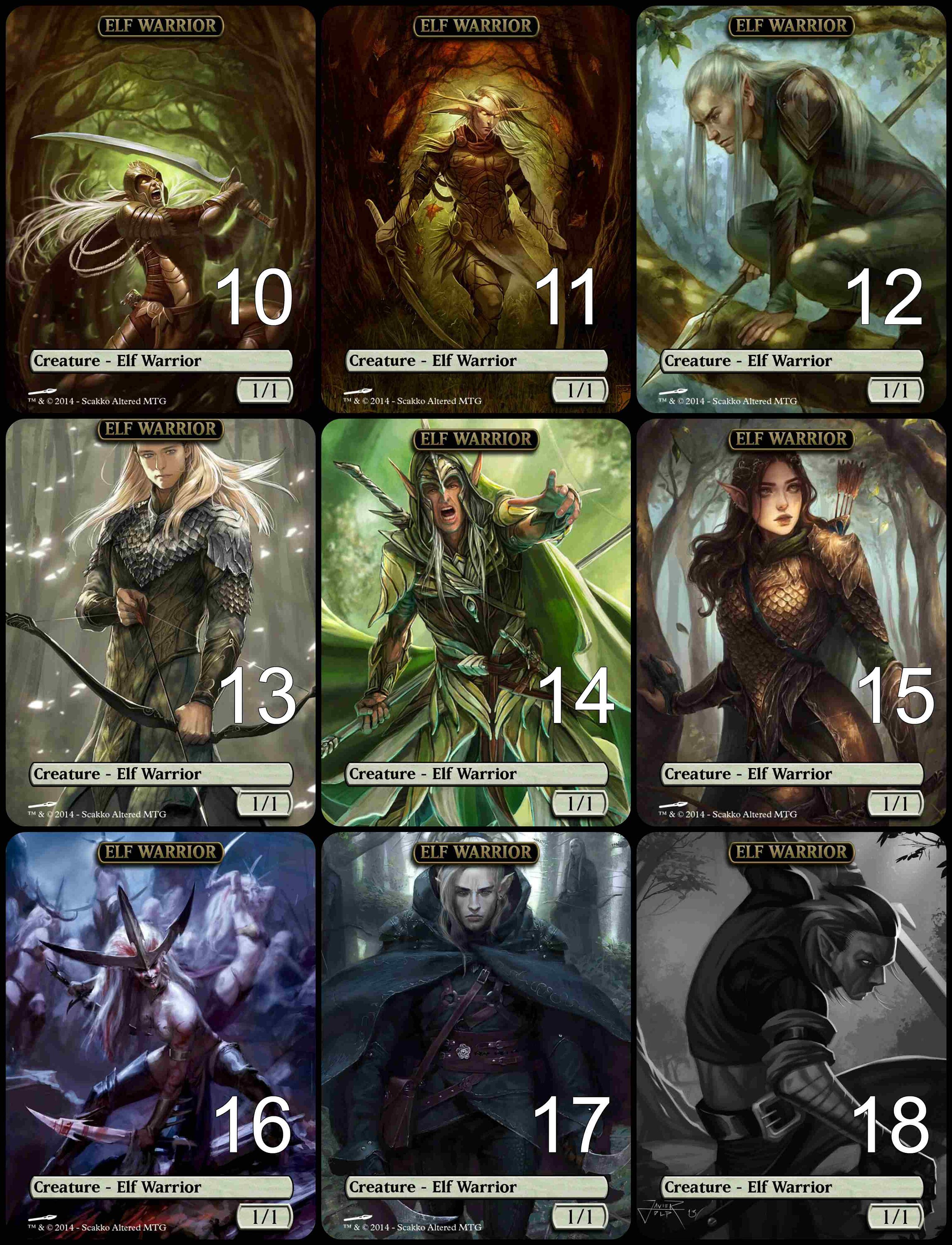 Mtg Elf Warrior 1/1 Token Alternative Art // Choose the Art for EDH ...