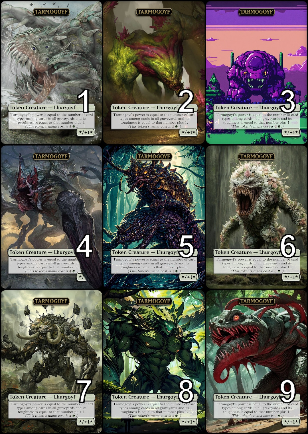 Mtg Tarmogoyf */+1* for Disa the Restless Token Alternative Art ...