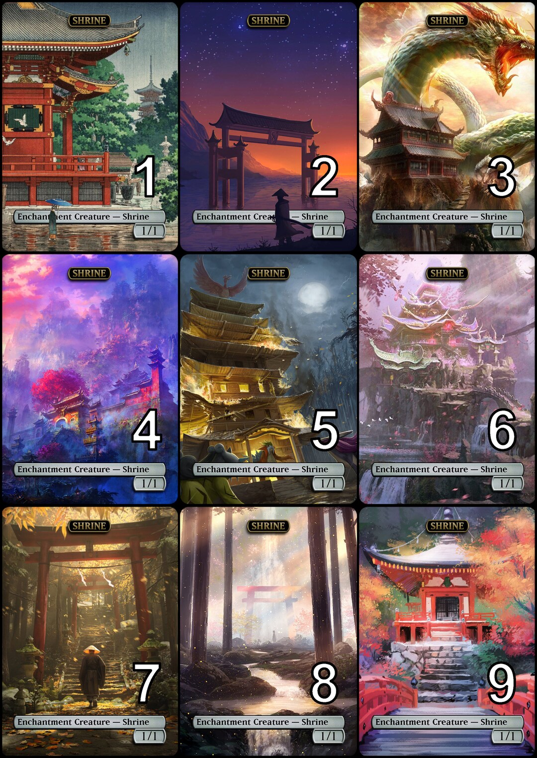 Mtg Shrine 1/1 Token Alternative Art // Choose the Art! - for EDH ...