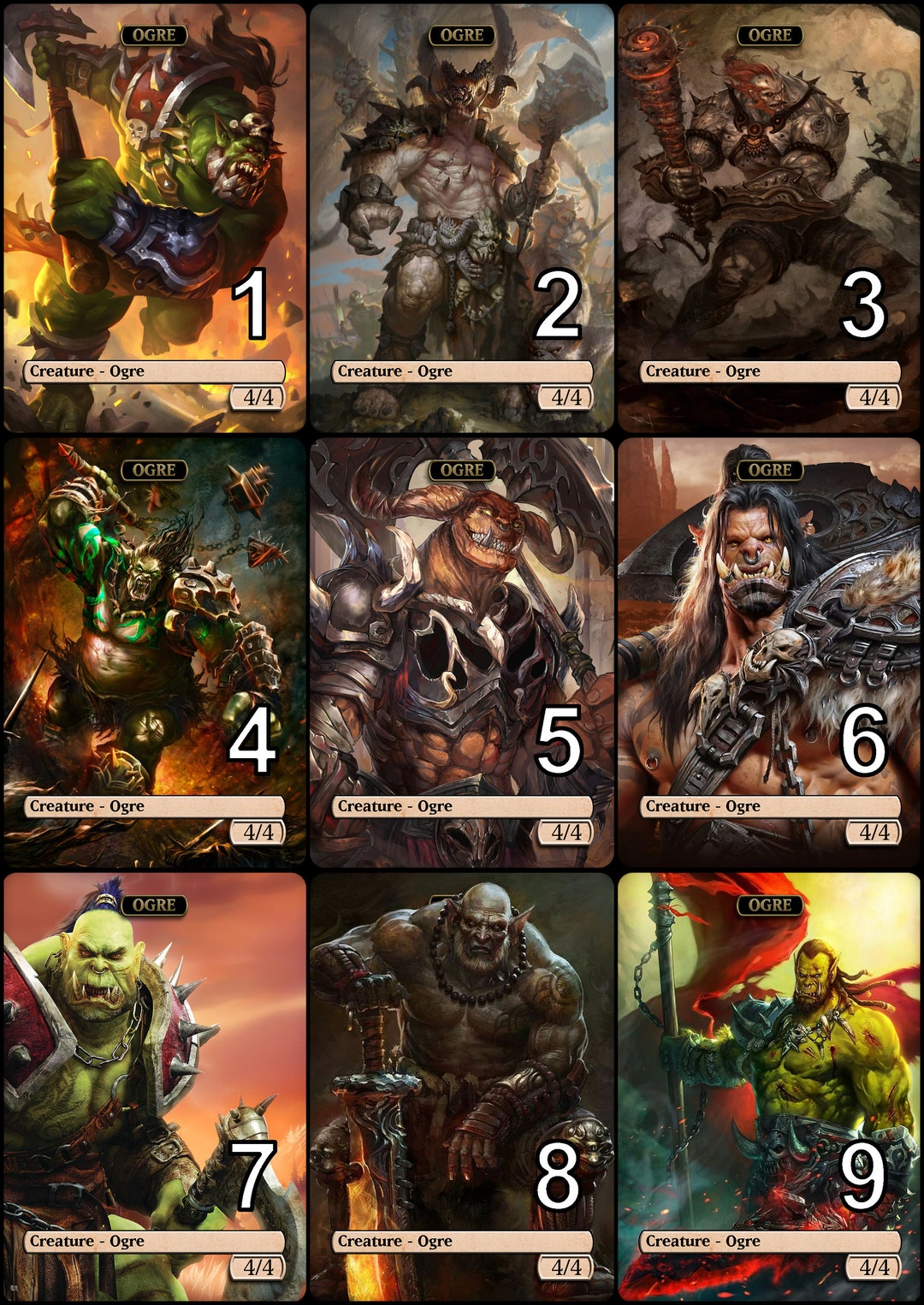 Mtg Ogre 4/4 Token Alternative Art // Choose the Art! - for EDH ...