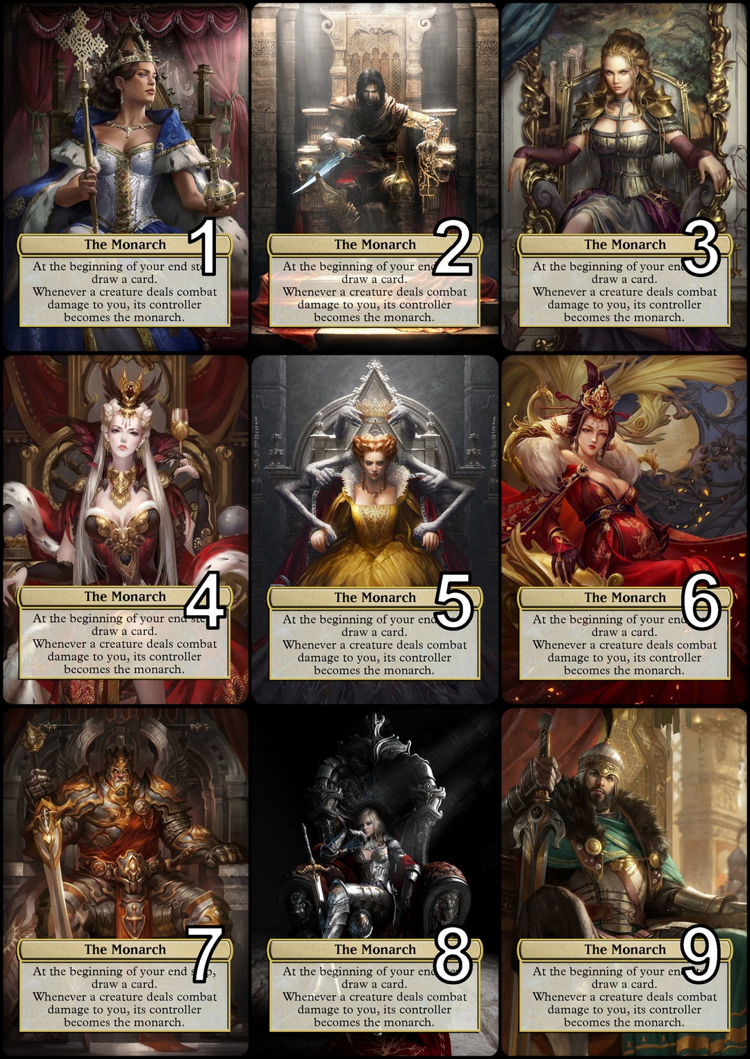 Mtg the Monarch Token Alternative Art // Choose the Art! - for EDH ...