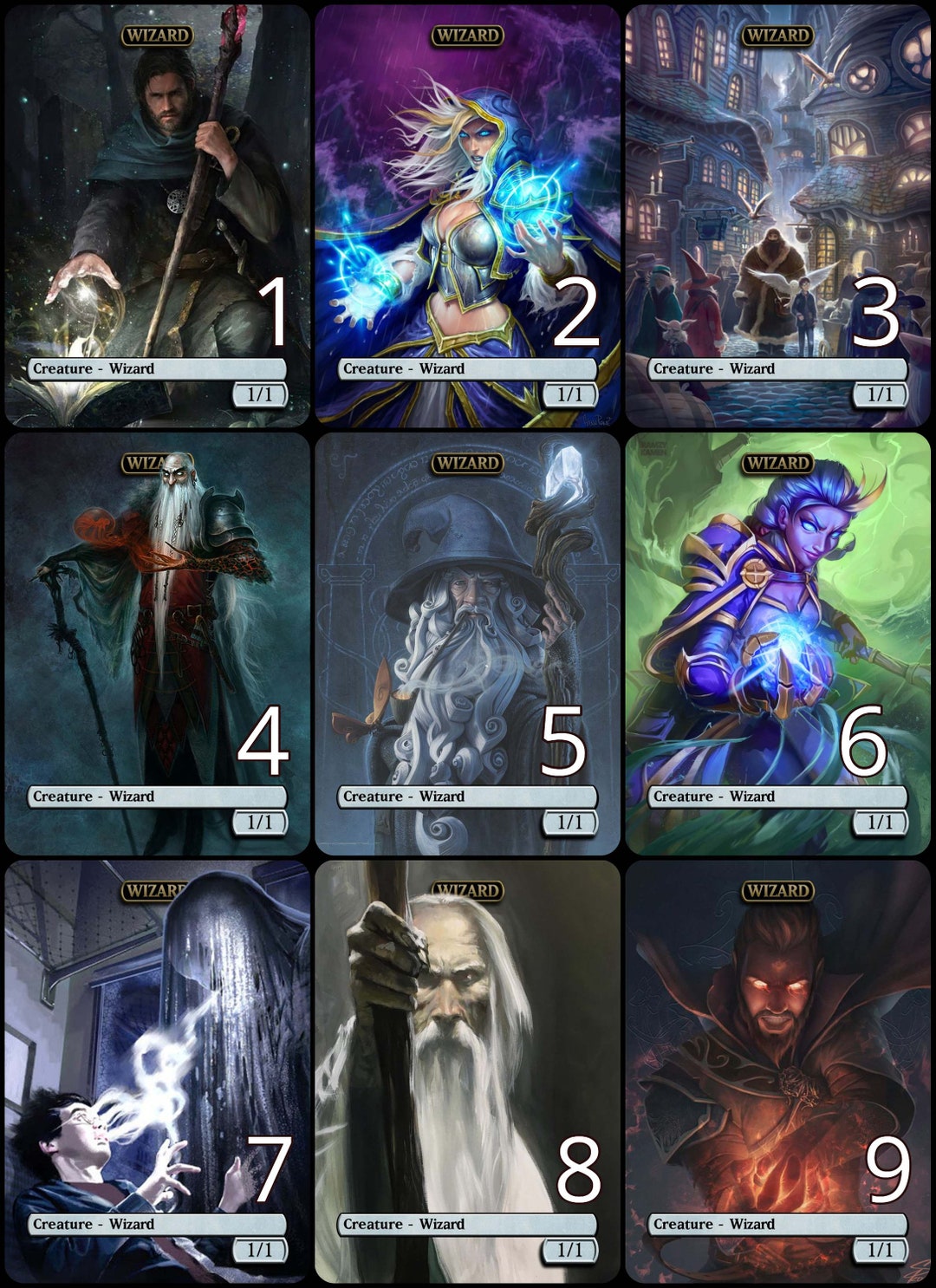 Mtg Wizard 1/1 Token Alternative Art // Choose the Art! - for EDH ...