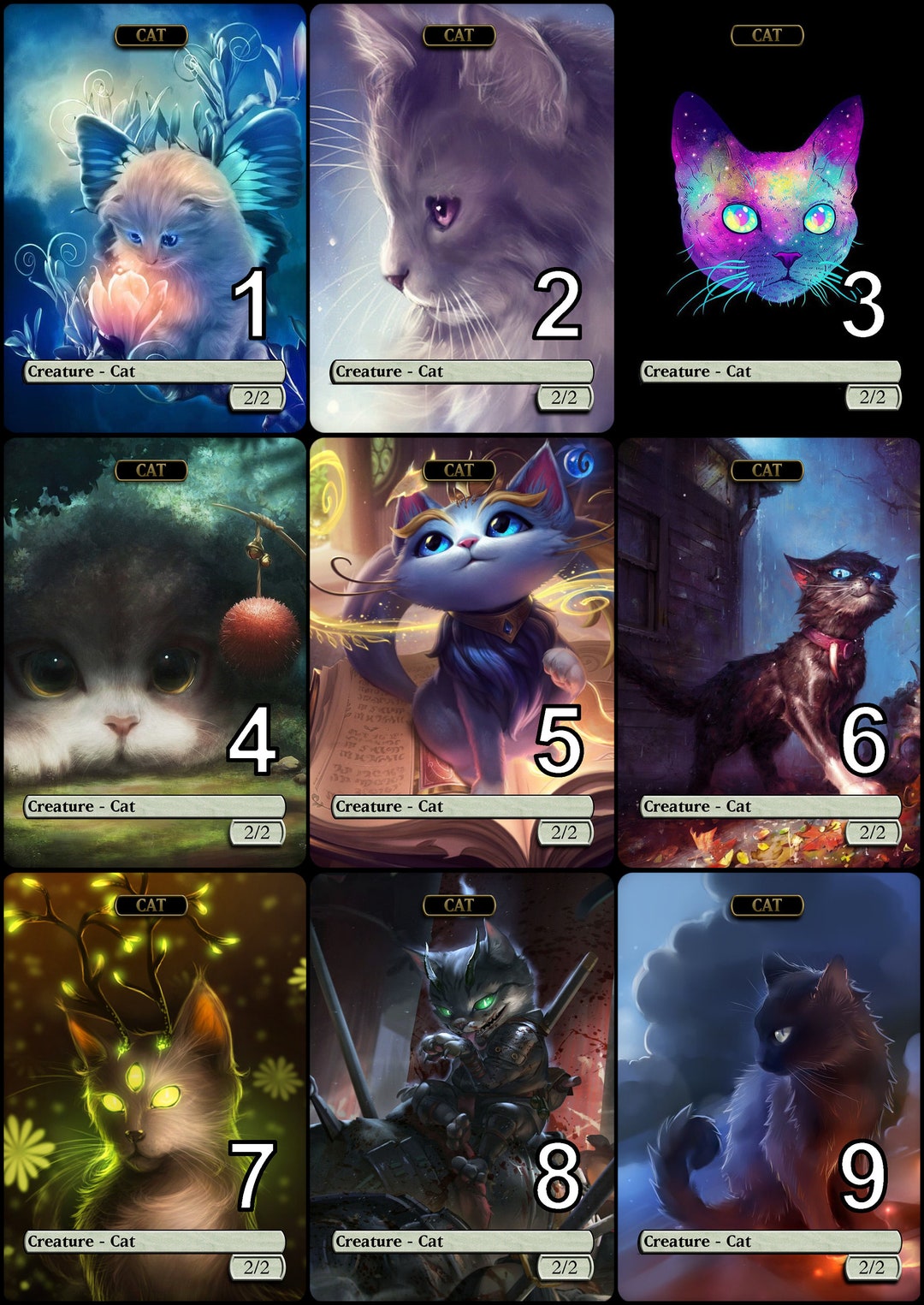 Mtg Cat 2/2 Token Alternative Art // Choose the Art for EDH, Commander ...