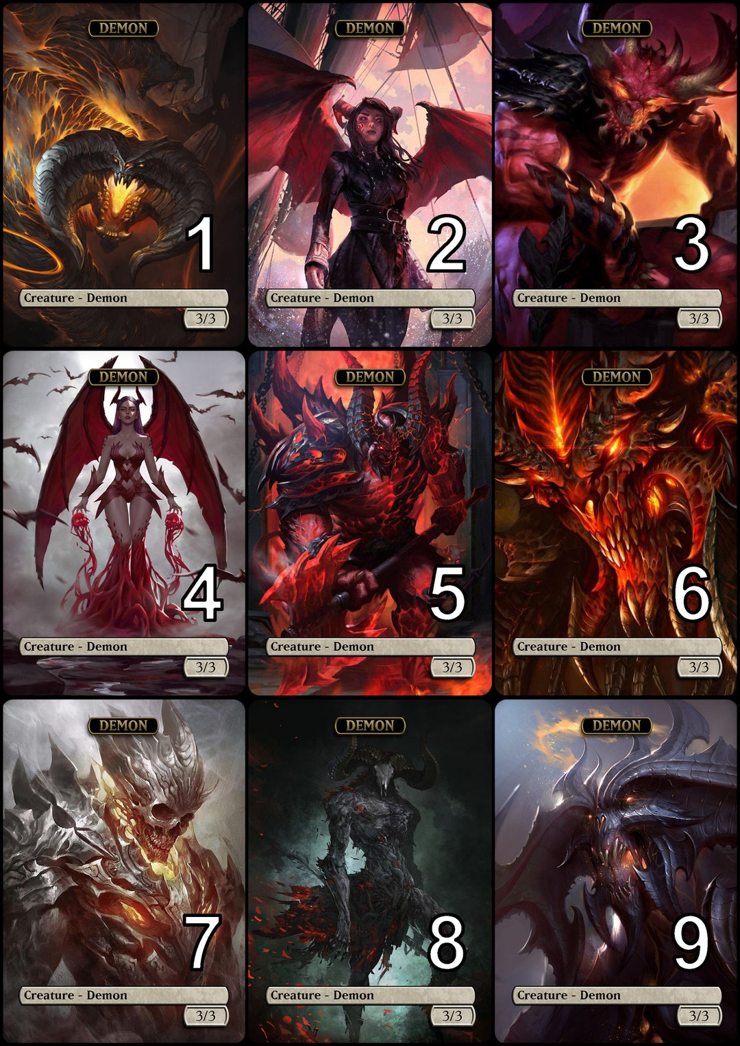 Mtg Demon 3/3 Token Alternative Art // Choose the Art! - for EDH ...