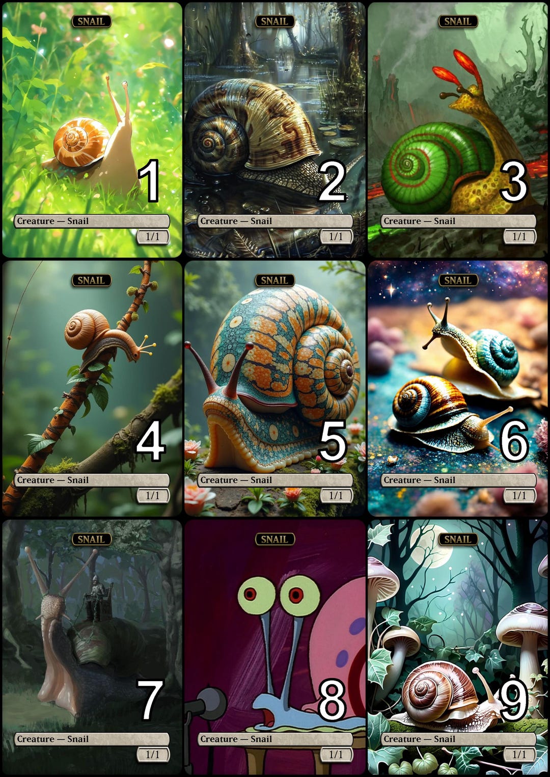 Mtg Snail 1/1 Token Alternative Art // Choose the Art! - for EDH ...