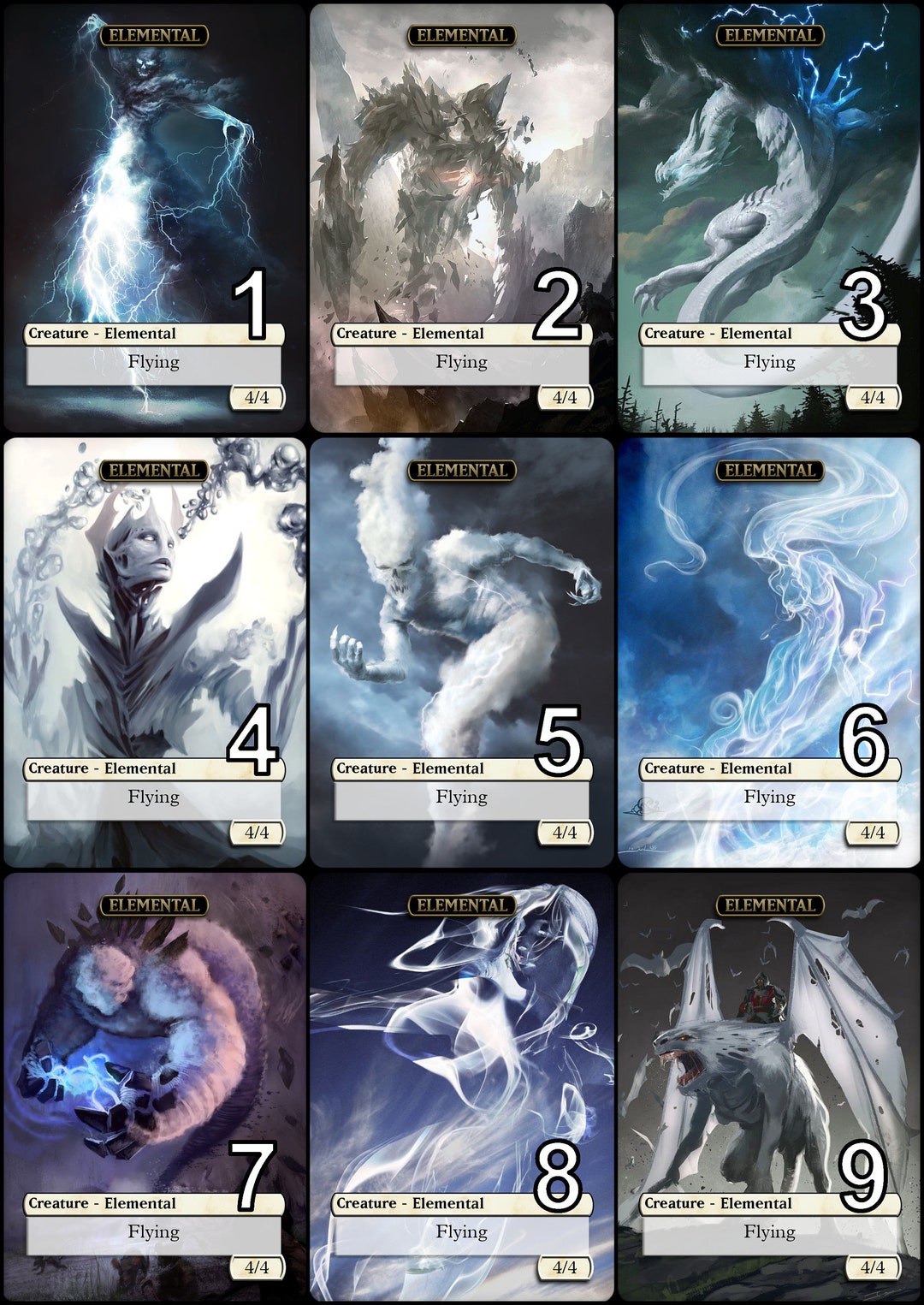 Mtg Elemental 4/4 Token for Hoofprints of the Stag Alternative Art ...