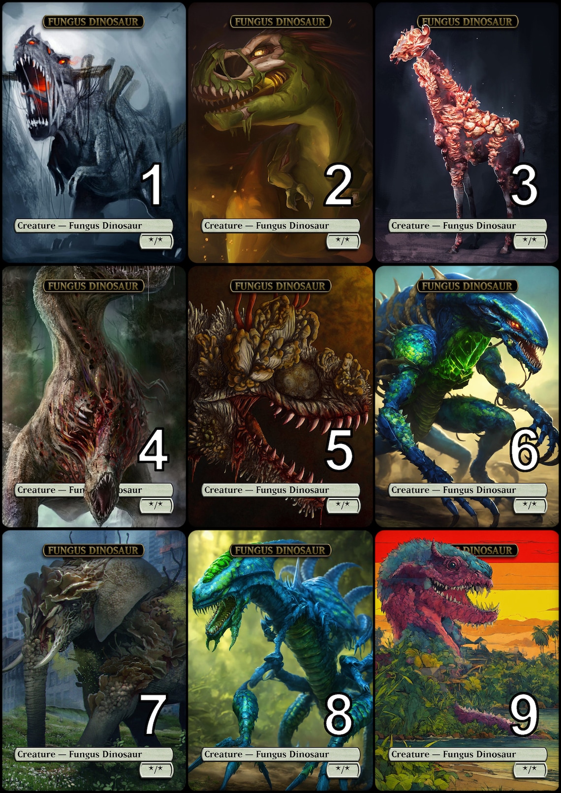 Mtg Fungus Dinosaur */* Token Alternative Art // Choose the Art! - for ...