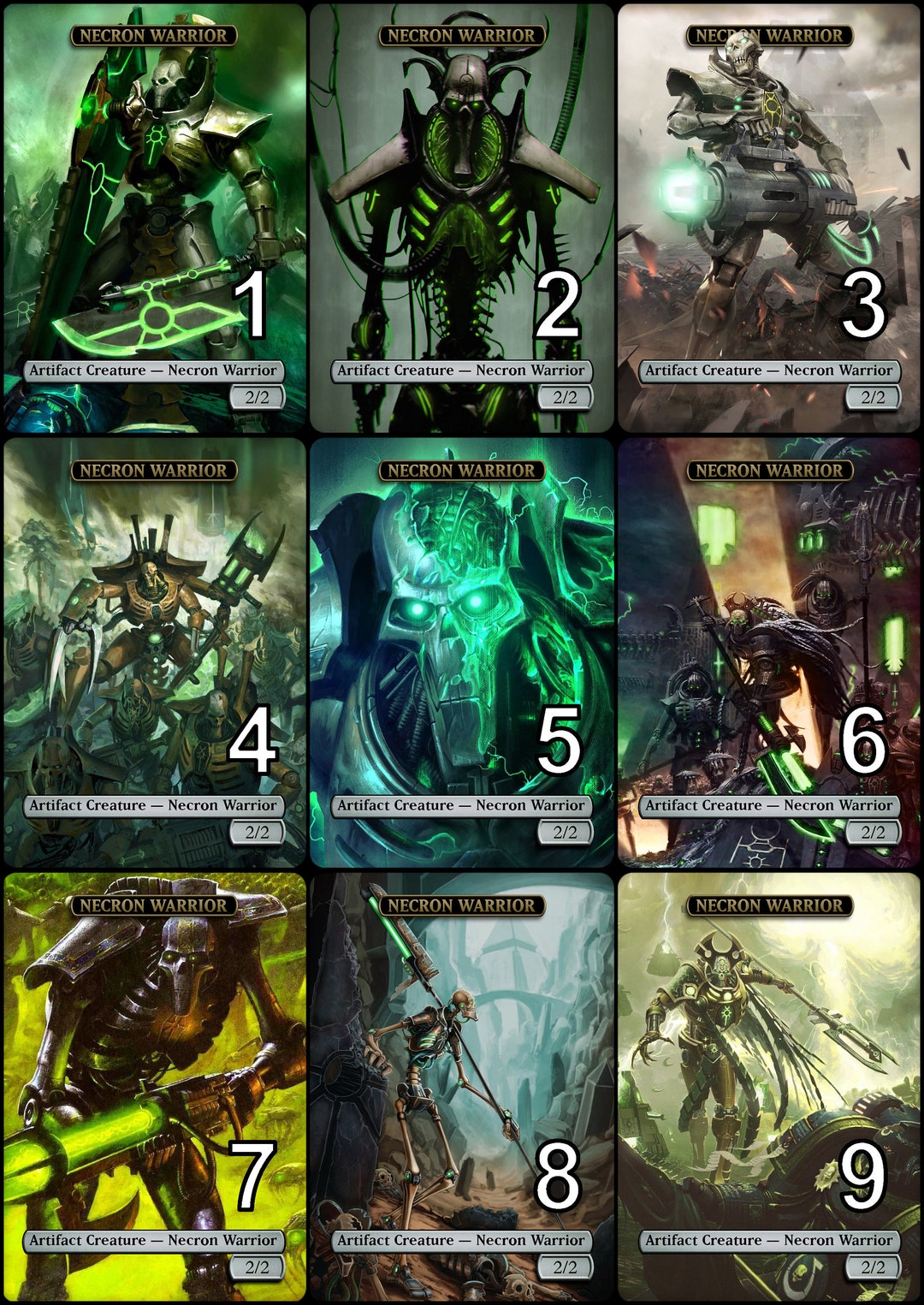 Mtg Necron Warrior 2/2 Token Alternative Art // Choose the Art! - for ...
