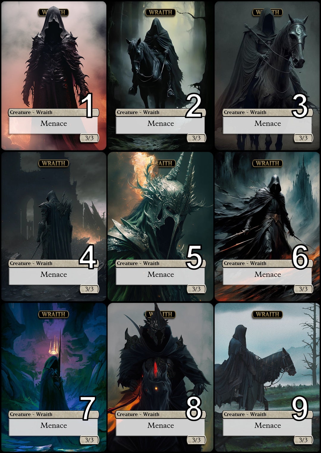 Mtg Wraith 3/3 Token Alternative Art // Choose the Art! - for EDH ...