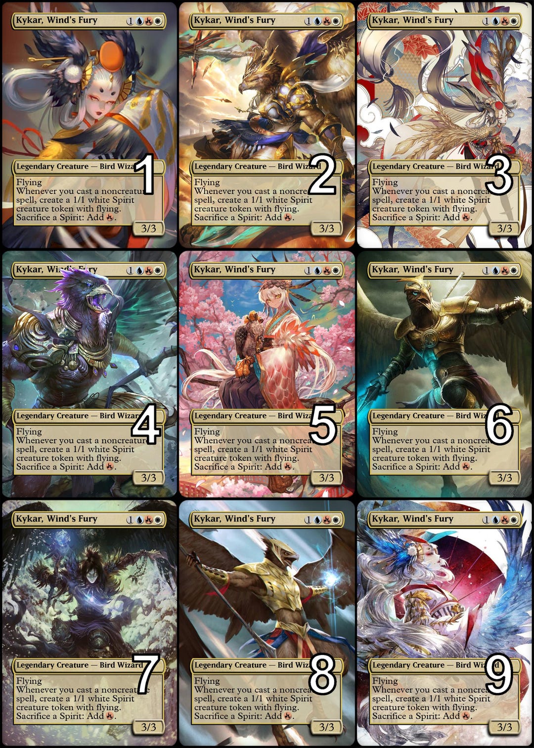 Mtg Kykar, Wind's Fury Token Alternative Art // Choose the Art! - for ...