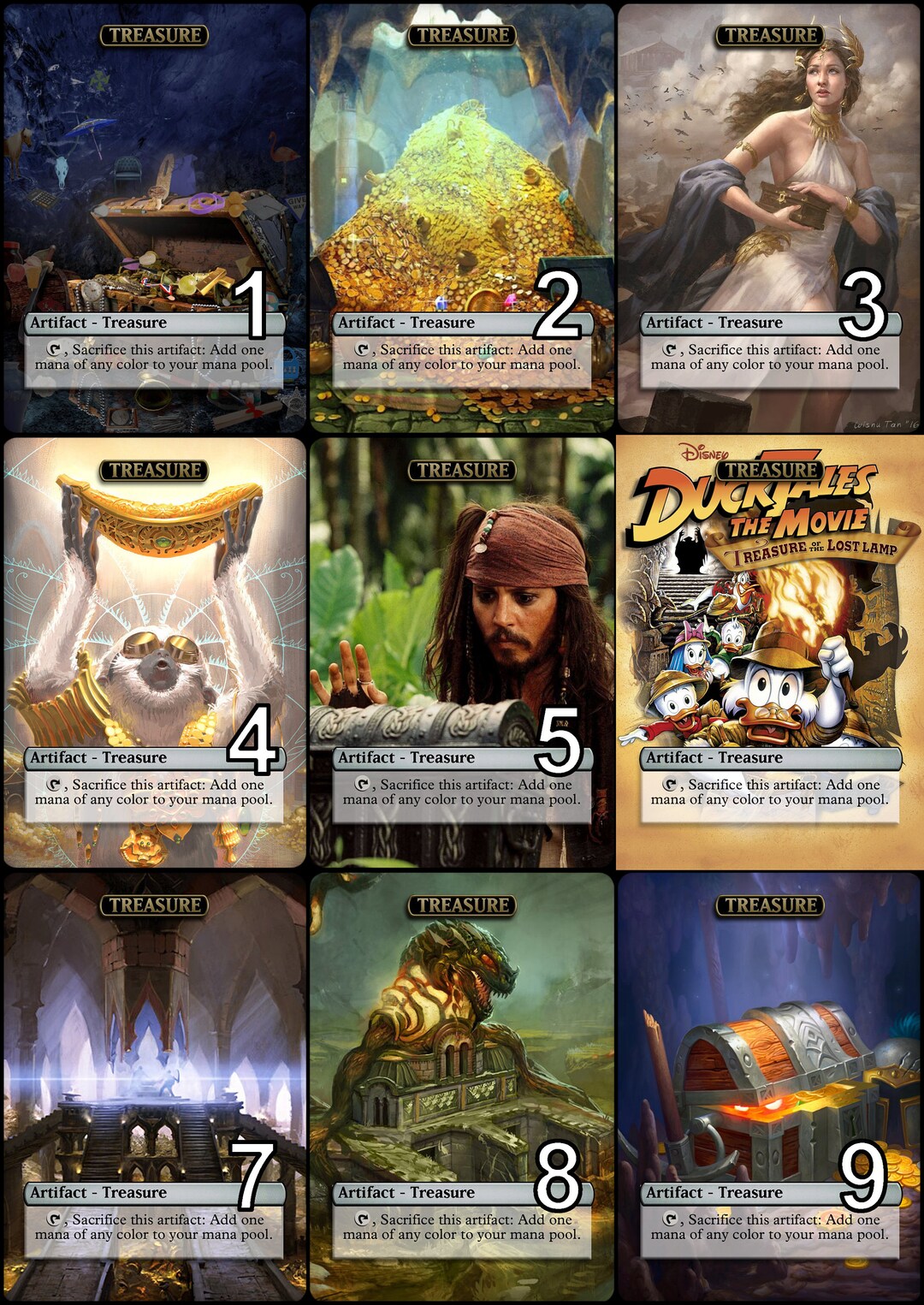 Mtg Treasure Token Alternative Art // Choose the Art! - for EDH ...