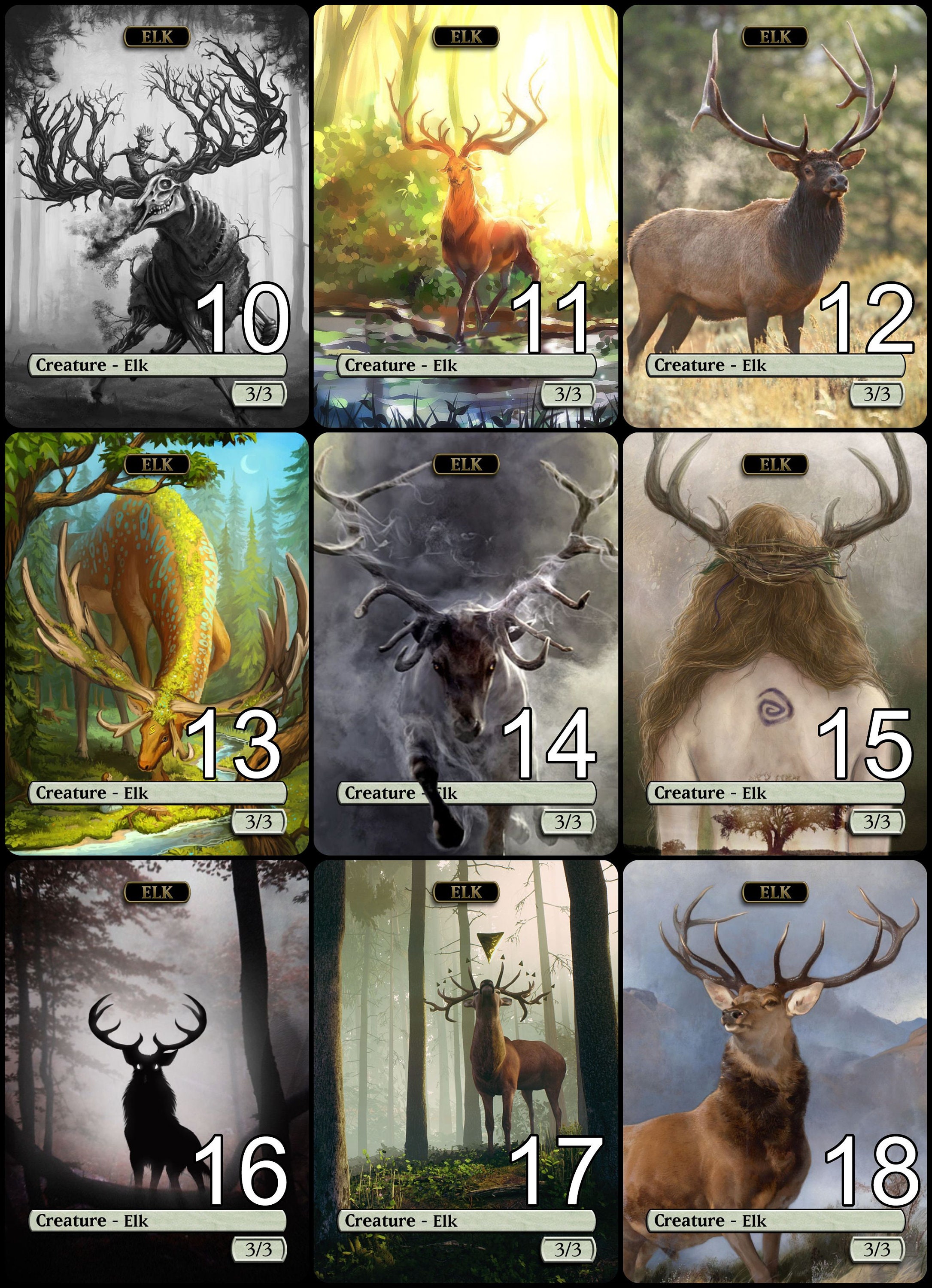 Mtg Elk 3/3 Token for Oko, Thief of Crowns Alternative Art // Choose ...