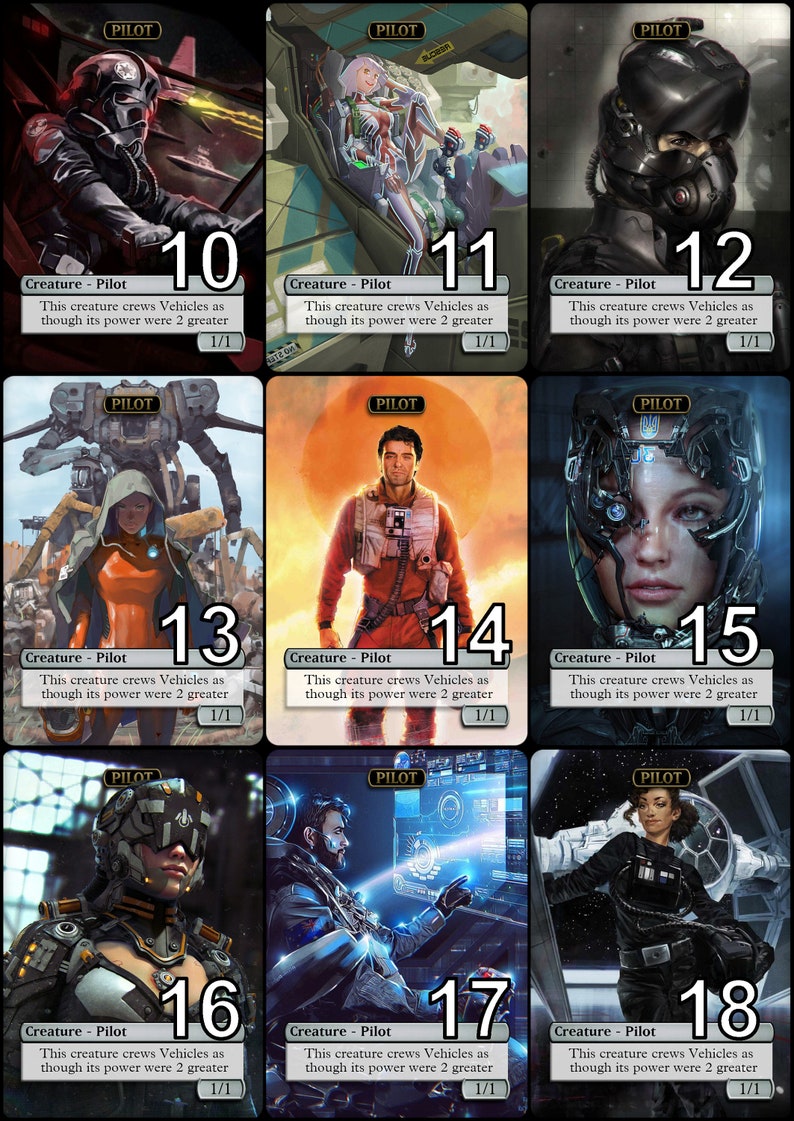 Mtg Pilot 1/1 Token Alternative Art // Choose the Art! - for EDH, Commander, Cube Draft and ...