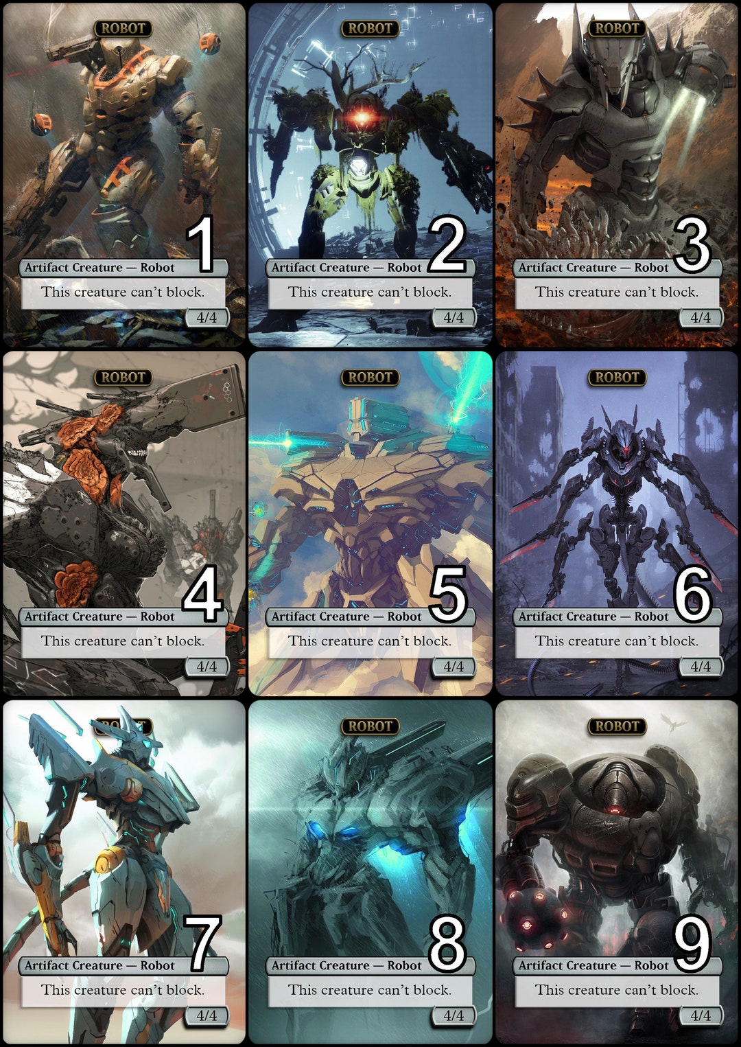 Mtg Robot 4/4 Token Alternative Art // Choose the Art! - for EDH ...