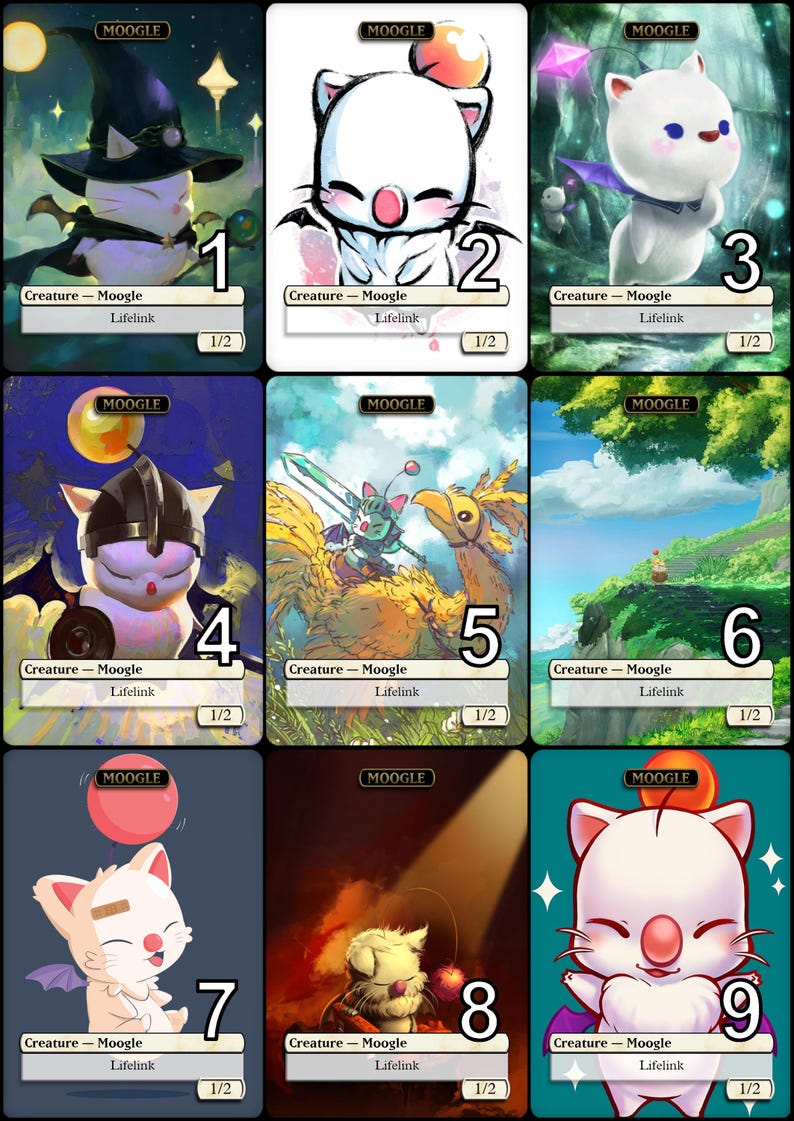 Mtg Moogle 1/2 Token Alternative Art // Choose the Art! - for EDH ...