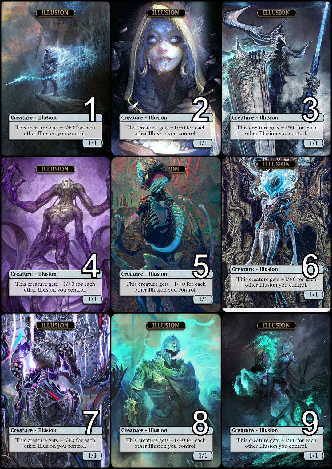 Mtg Illusion 1/1 for Minn Token Alternative Art // Choose the Art! - for EDH, Commander, Cube ...