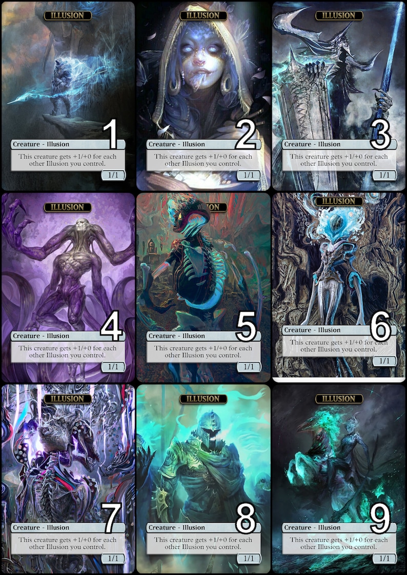 Mtg Illusion 1/1 for Minn Token Alternative Art // Choose the Art for EDH, Commander, Cube Draft ...