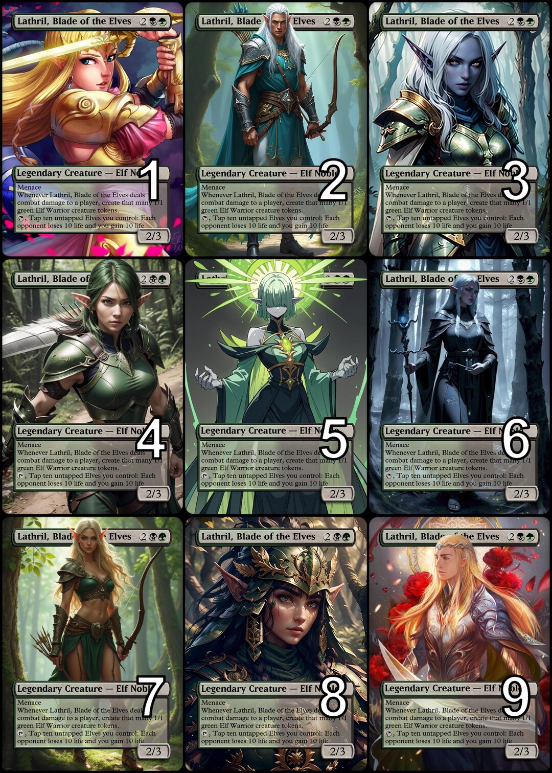 Mtg Lathril, Blade of the Elves Token Alternative Art // Choose the Art! - for EDH, Commander ...