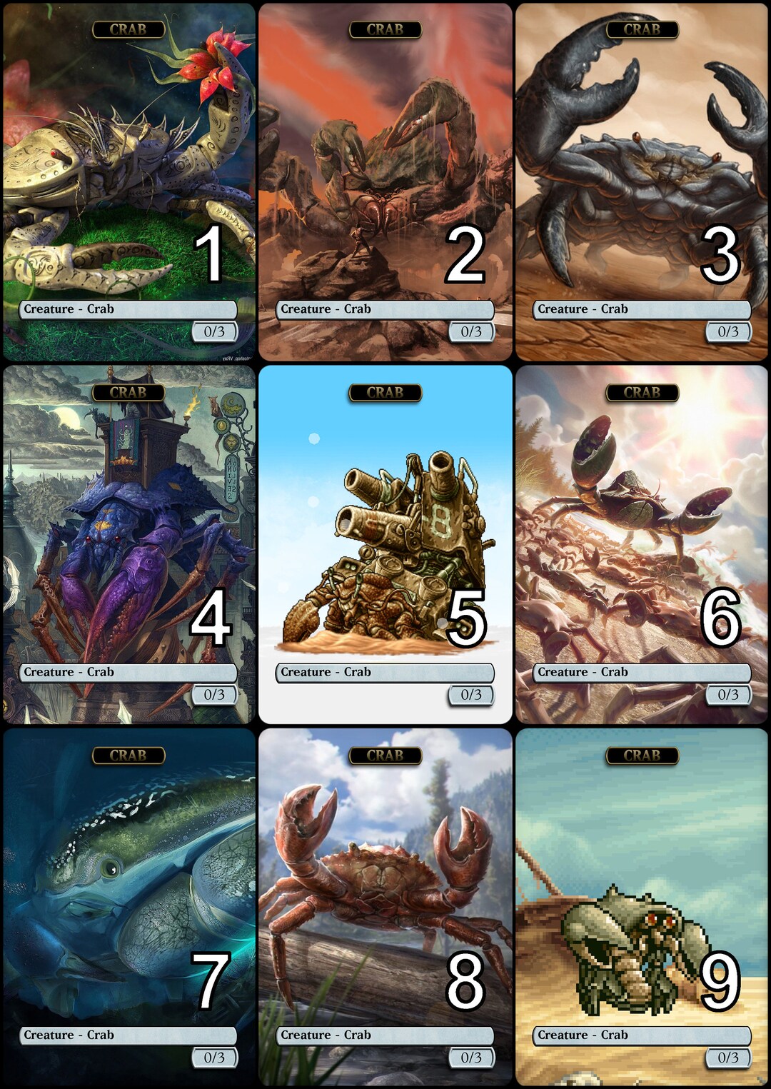 Mtg Crab 0/3 Token Alternative Art // Choose the Art! - for EDH ...