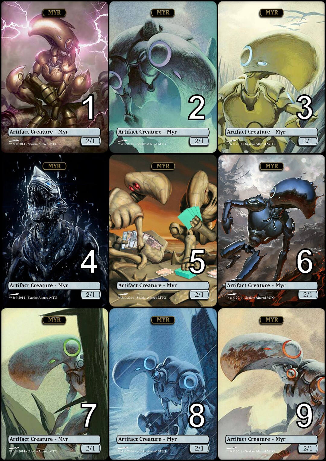 Mtg Myr 2/1 Token Alternative Art // Choose the Art! - for EDH ...