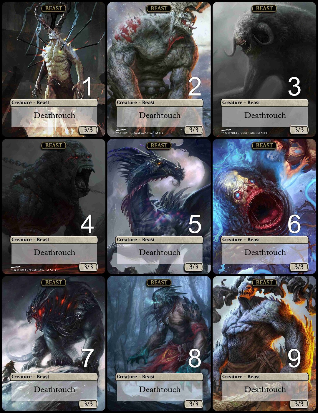 Mtg Beast 3/3 for Garruk Token Alternative Art // Choose the Art! - for ...