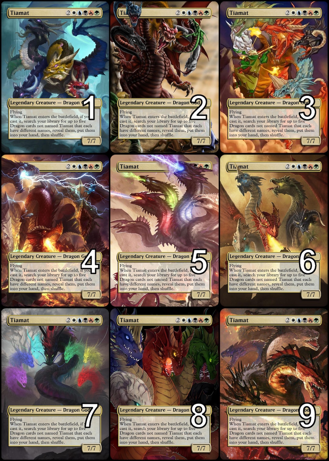 Mtg Tiamat Token Alternative Art // Choose the Art! - for EDH, Commander, Cube Draft and Casual ...