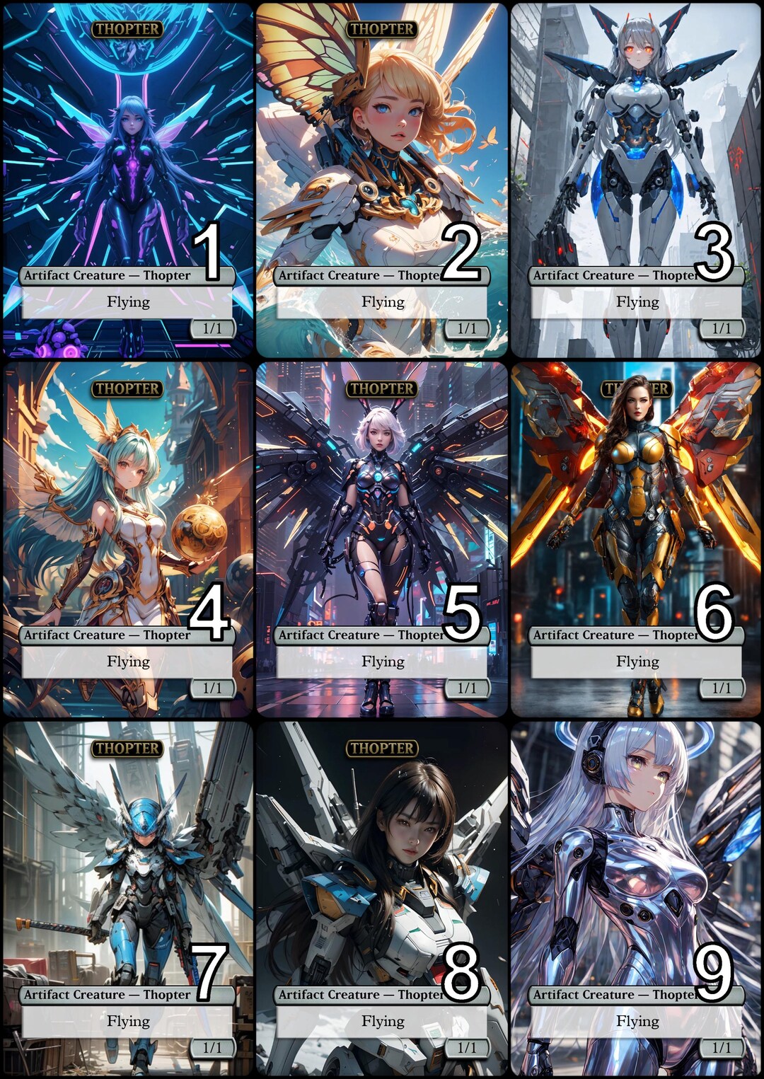 Mtg Thopter Waifu 1/1 Token Alternative Art // Choose the Art! - for ...