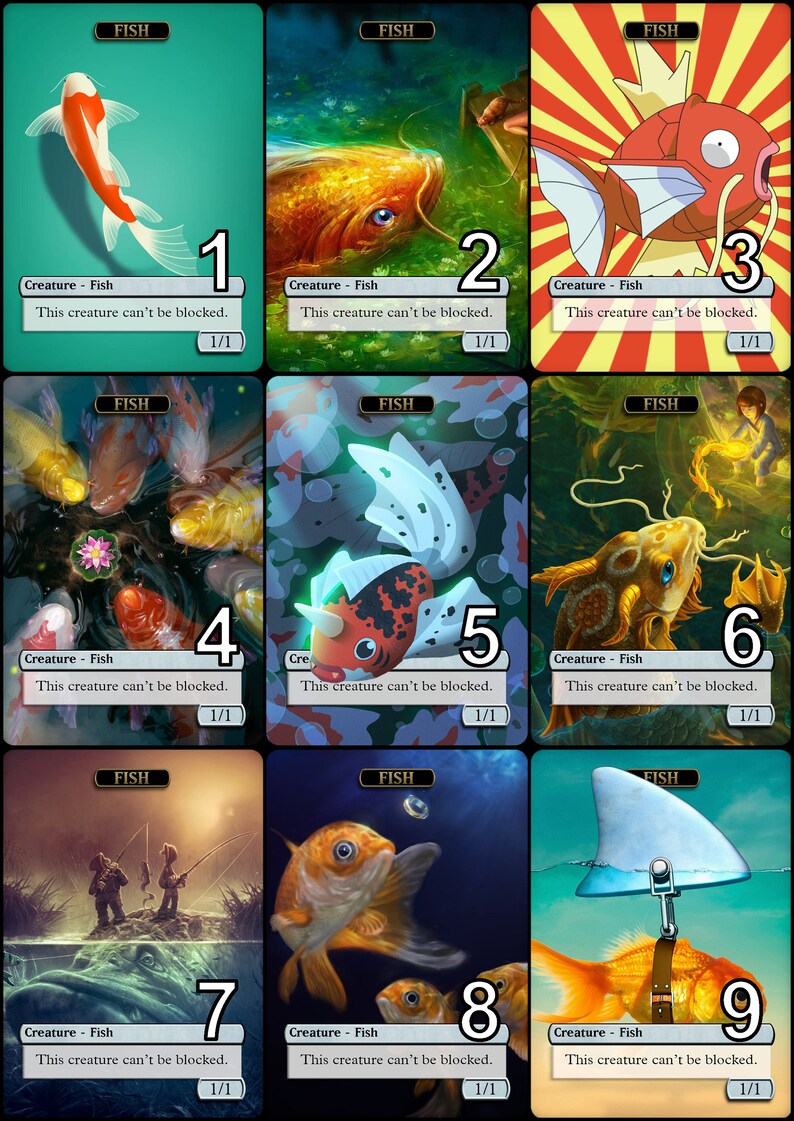 Mtg Fish 1/1 Capenna Token Alternative Art // Choose the Art! - for EDH ...