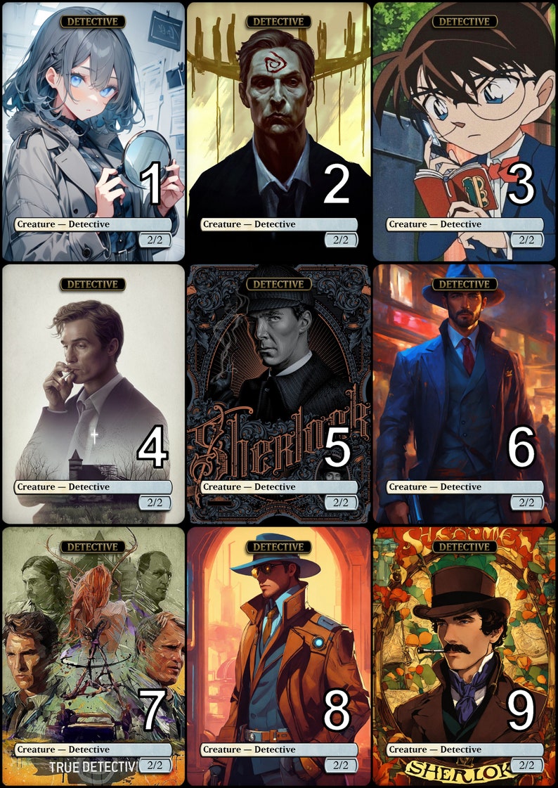 Mtg Detective 2/2 Token Alternative Art // Choose the Art! - for EDH ...